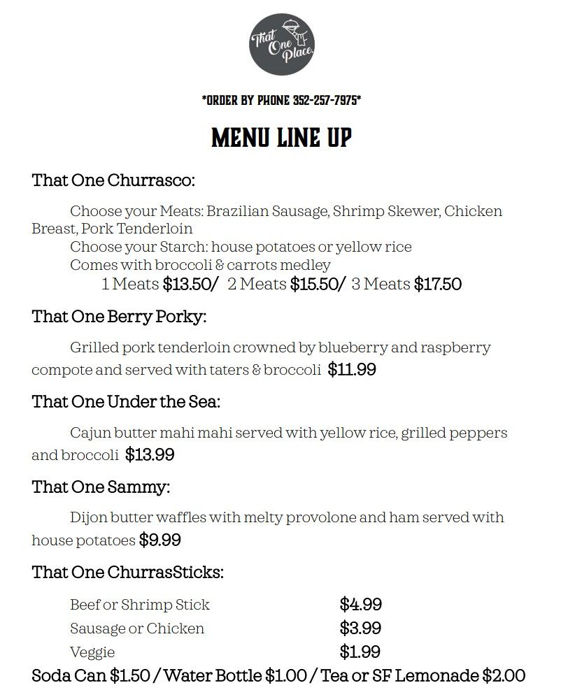 New menu, 10.3.25 at Rainbow Lakes Community Center – That One Place ...